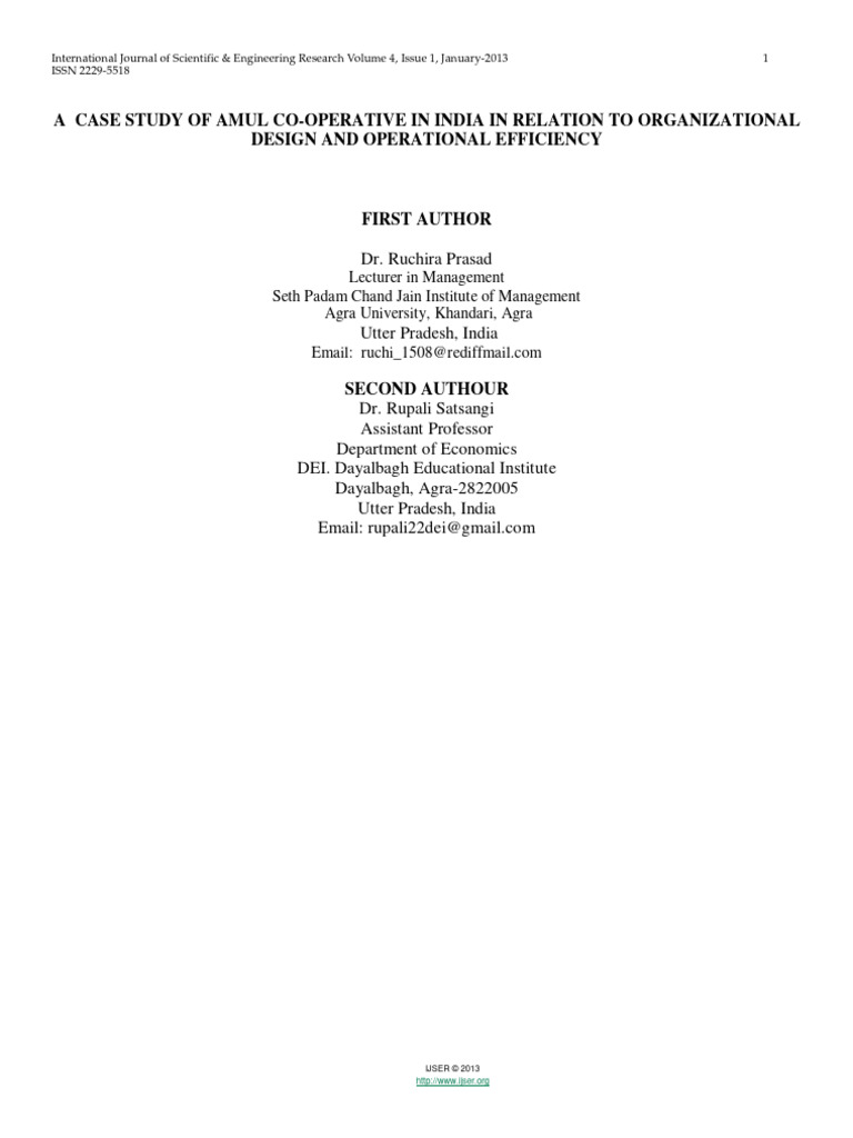 A Case Study of Amul Co Operative in Ind | PDF | Cooperative | Strategic Management