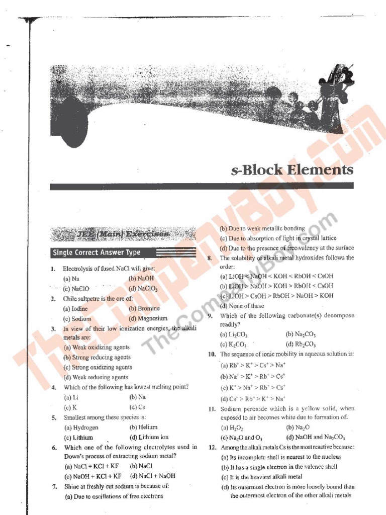 S Block Elements 5 | PDF