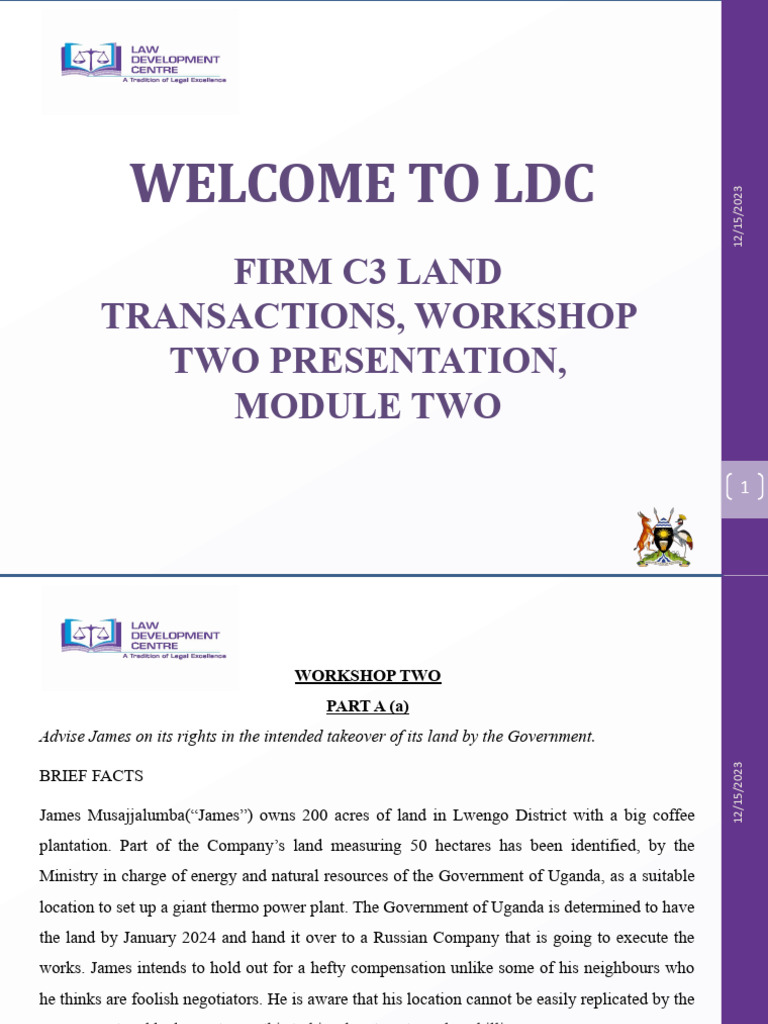 Firm c3, Workshop Two Presentation | PDF | Leasehold Estate | Easement