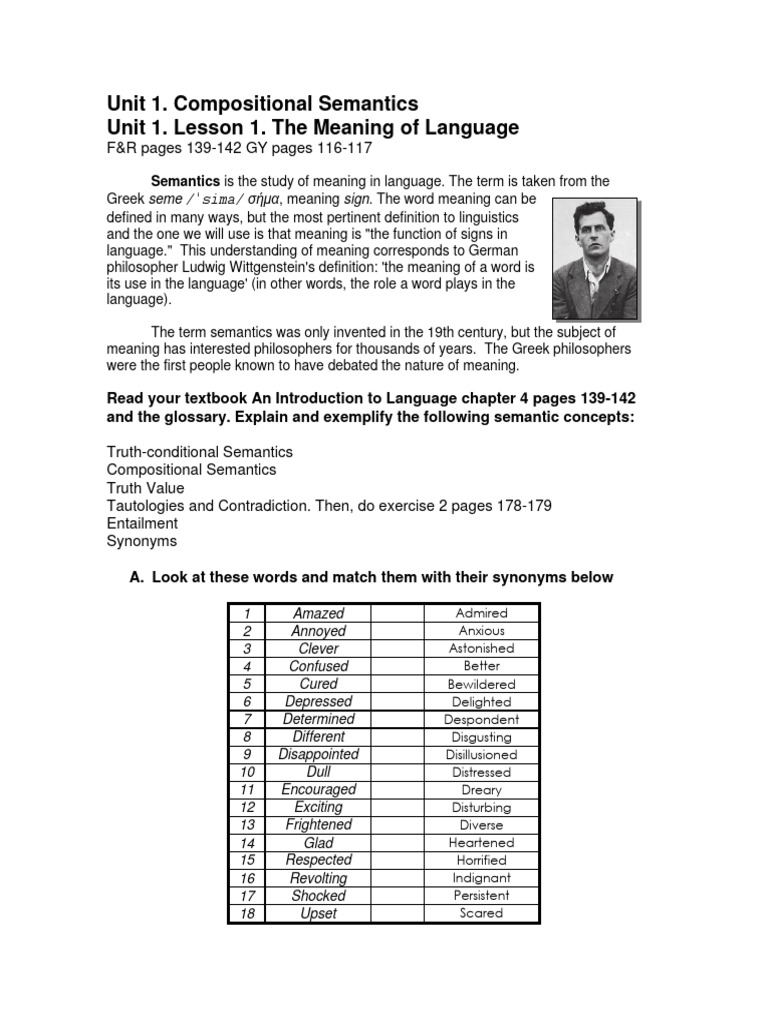 Semantics Lesson 1 | PDF | Logic | Linguistics