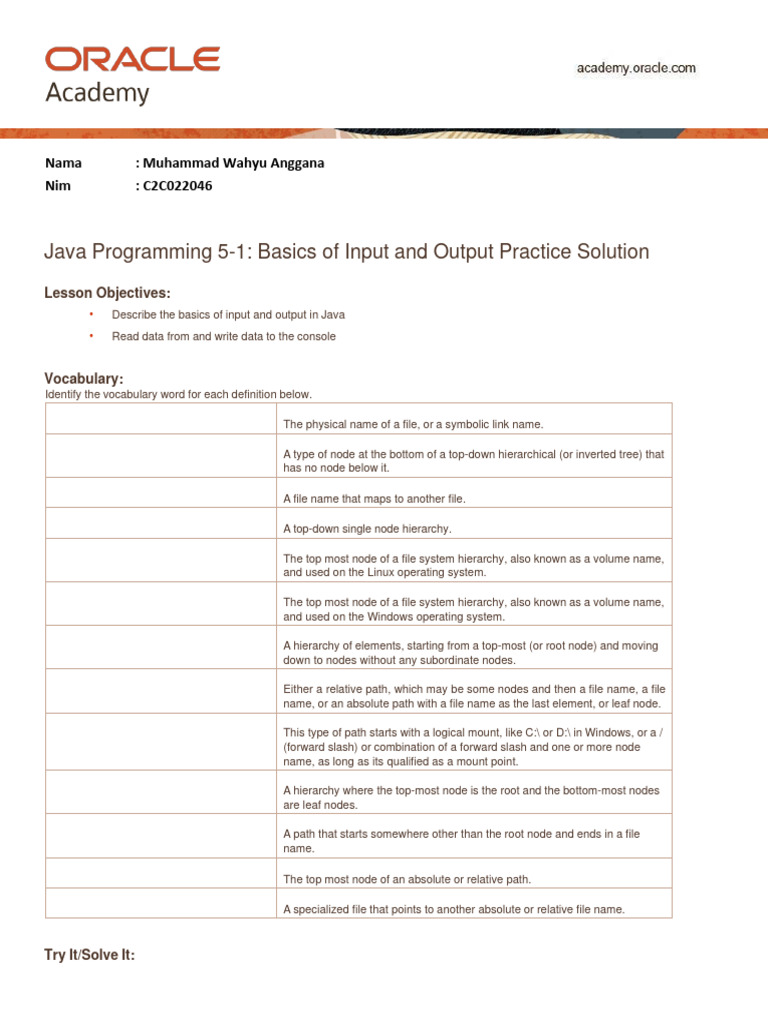 Laporan Praktikum 5.1 M Wahyu Anggana | PDF | Hierarchy | Computer File