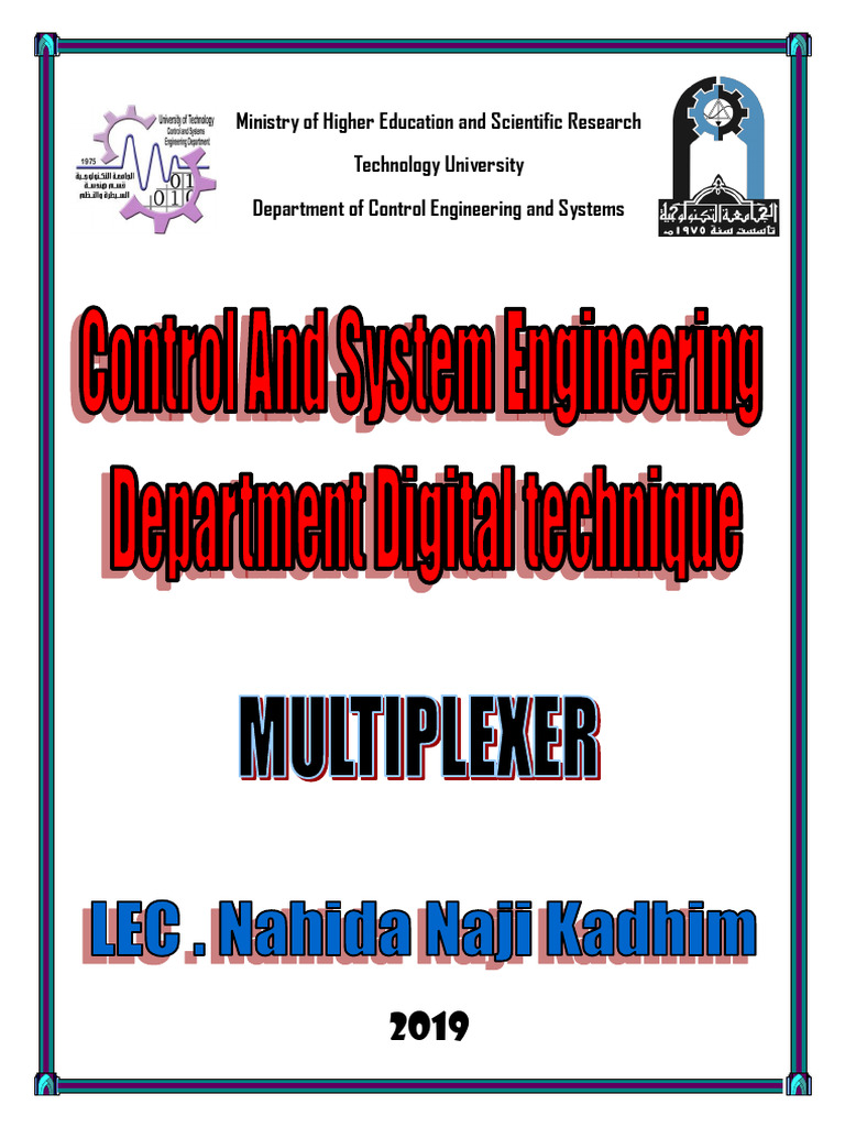 Ministry of Higher Education and Scientific Research Technology University Department of Control ...