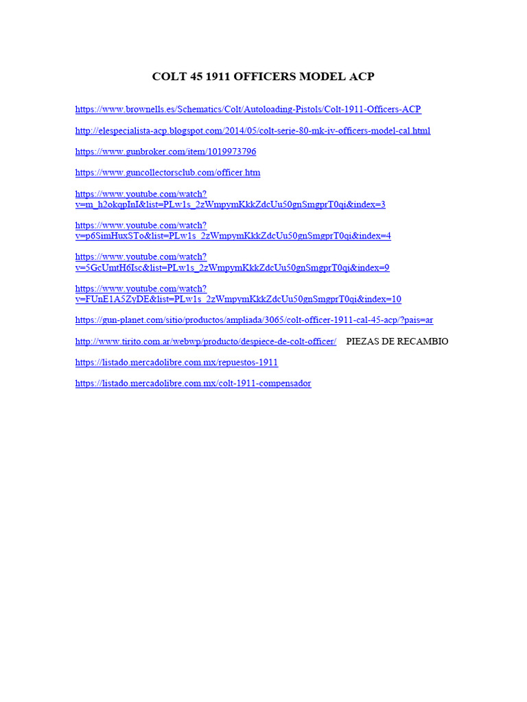 Colt 1911 Officer's Model Guide | PDF