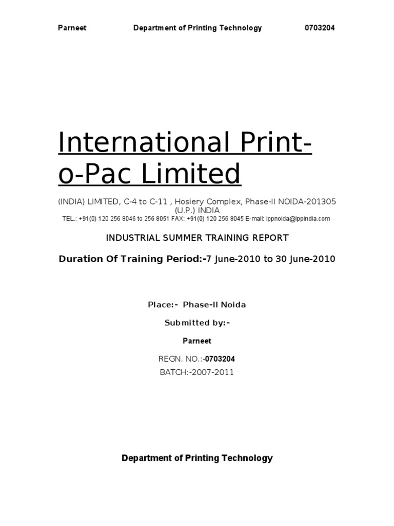 IPP Training Report | PDF | Printer (Computing) | Image Scanner