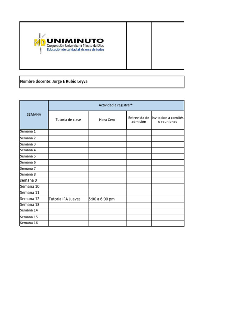 Registro de Tutorías | PDF