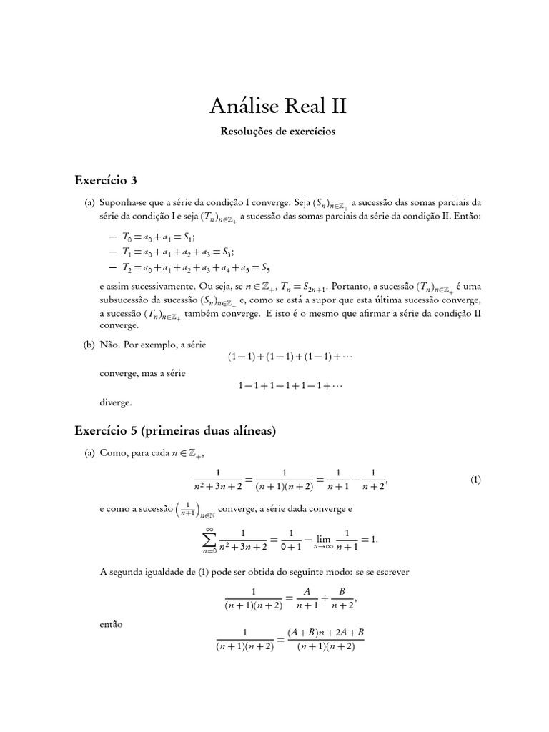 Solucao ARII | PDF | Limite (Matemática) | Análise real