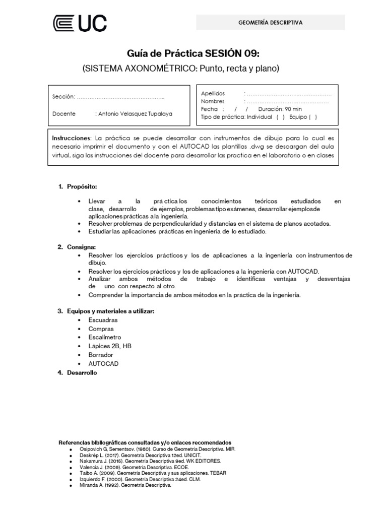 GD Sesion 09 Guia Practica | PDF | Dibujo | Geometría