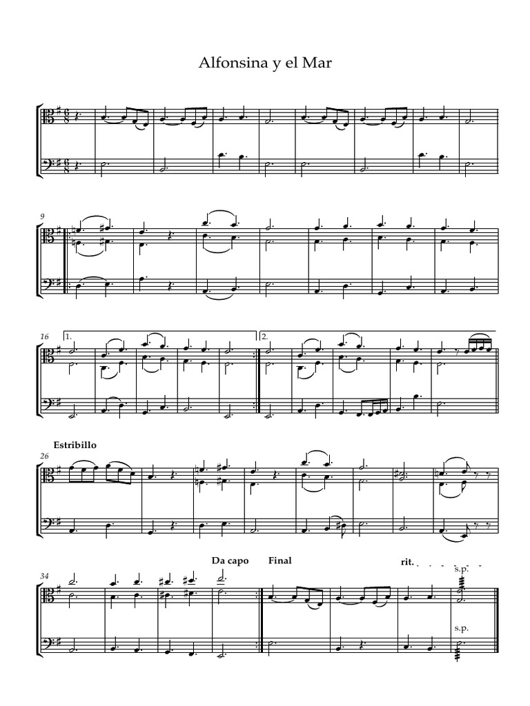 Alfonsina y El Mar - Partitura Completa | PDF