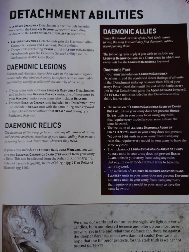 Codex (9e) - Chaos Daemons Meh Quality Only Rules | PDF