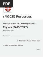 IGCSE Topical Past Papers Physics | PDF | Force | Pressure