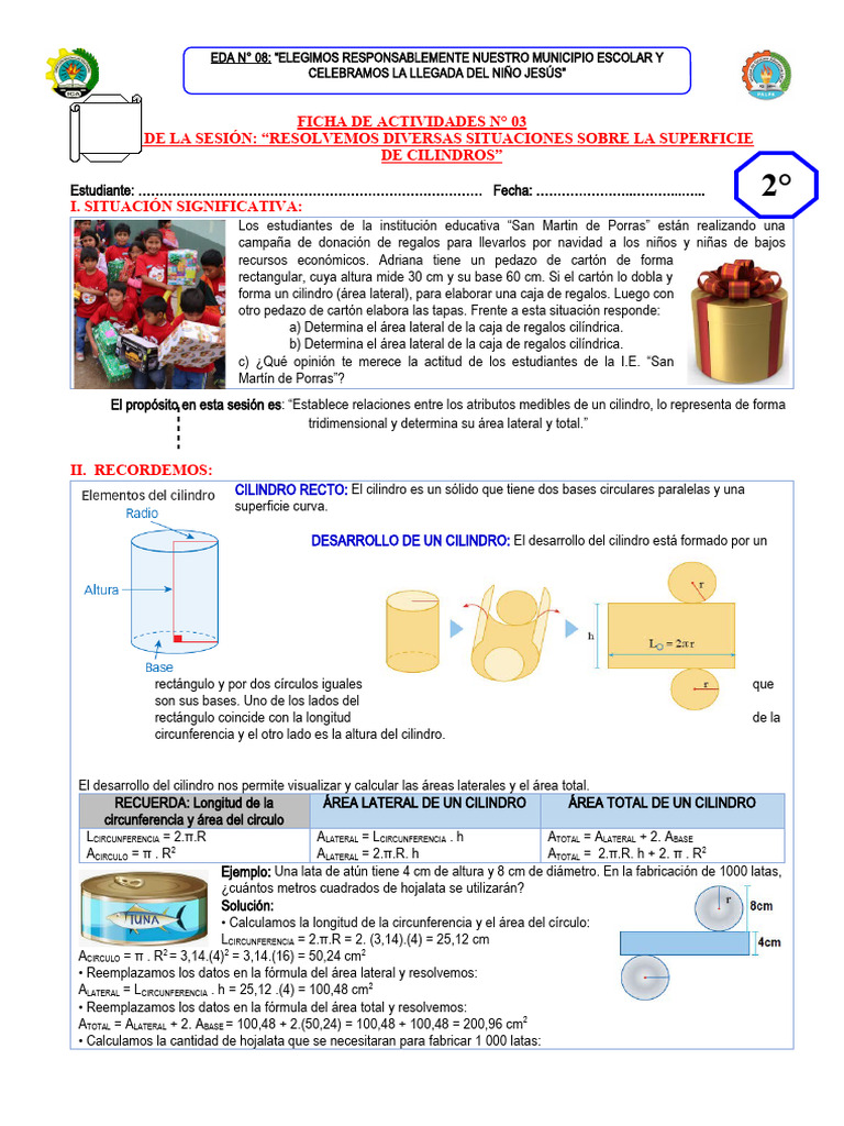 Ficha 3 - 2do - Eda8 | PDF | Pi | Geometría