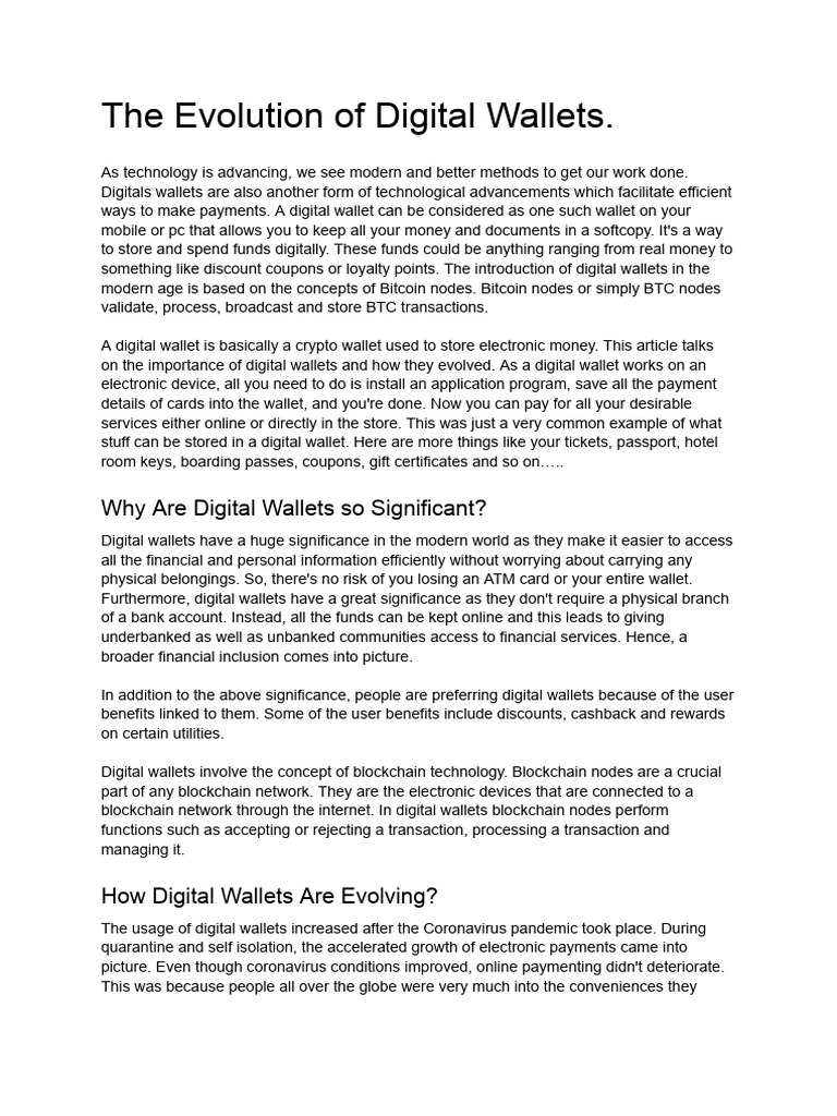 The Evolution of The Digital Wallet | PDF | Bitcoin | Service Industries