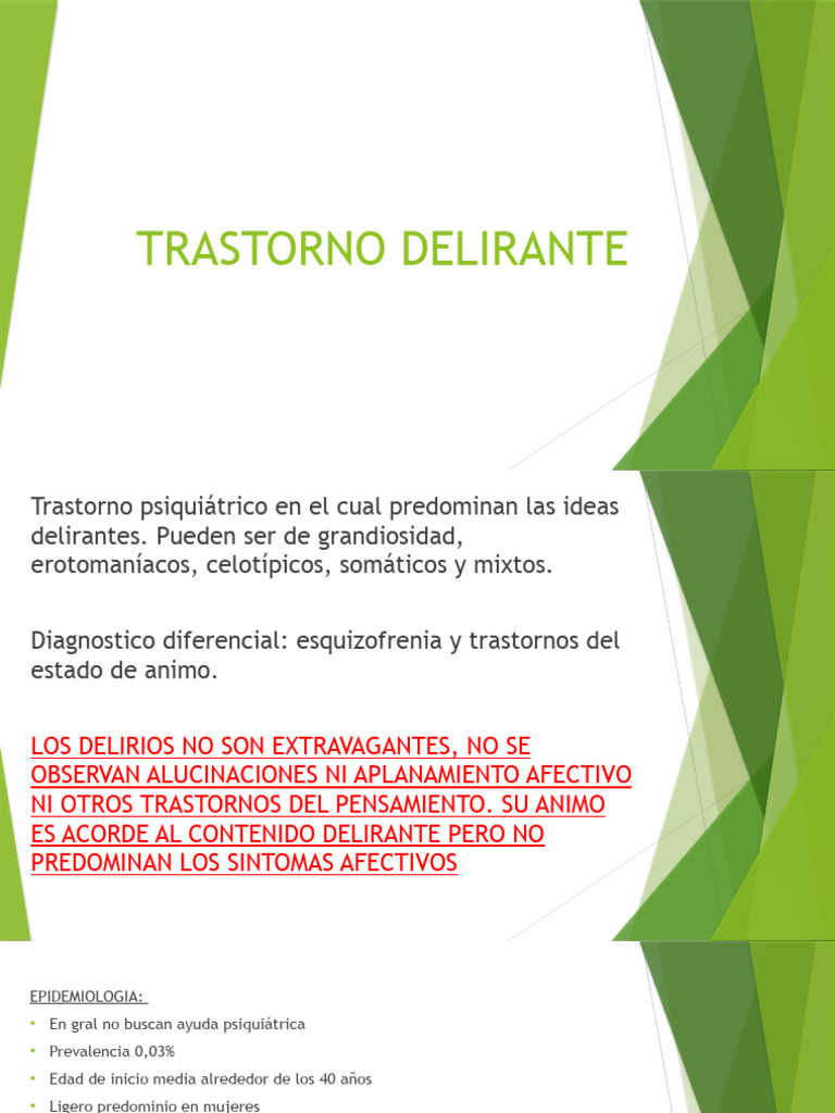 Trastorno Delirante: Síntomas y Diagnóstico | PDF | Engaño | Esquizofrenia