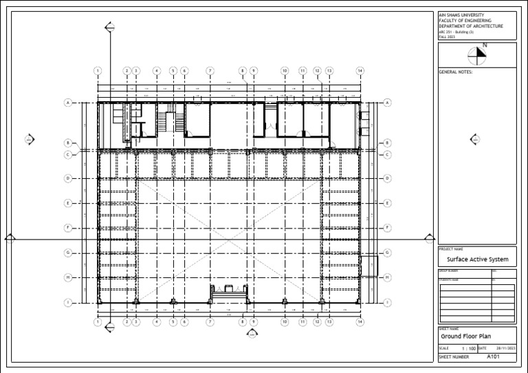 Surface Active System Ground Floor Plan | PDF | Technical Drawing