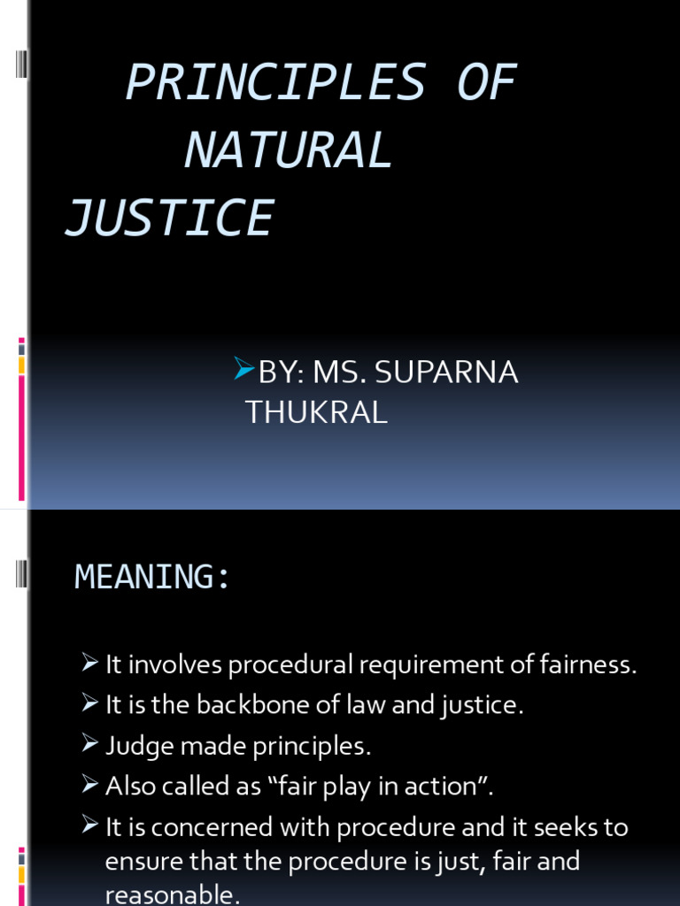 Priciples of Natural Justice | PDF | Justice | Crime & Violence