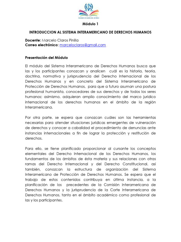 Guía Módulo1 DDHH | PDF | Derechos humanos | Caso de ley
