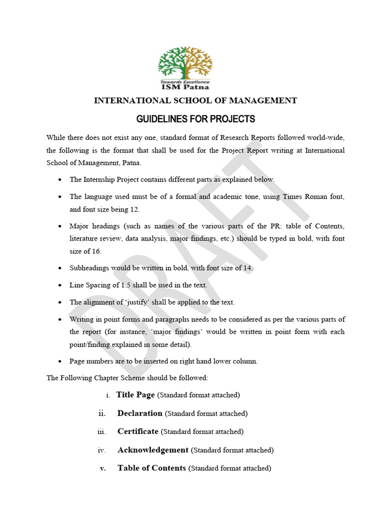 Guidelines For Projects - BBA | Download Free PDF | Methodology | Data