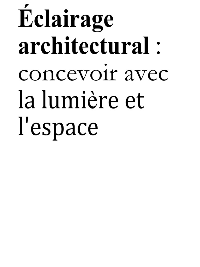 Éclairage Architectural | PDF