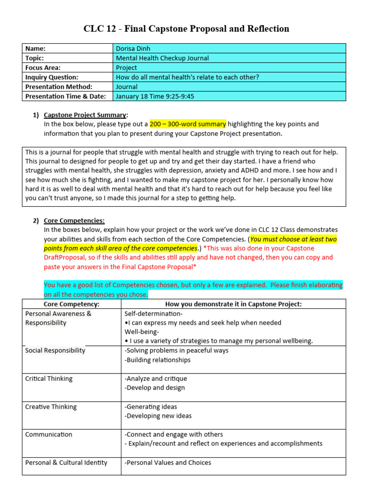 CLC 12-Combined Final Capstone Proposal Ref 1 | PDF | Well Being ...