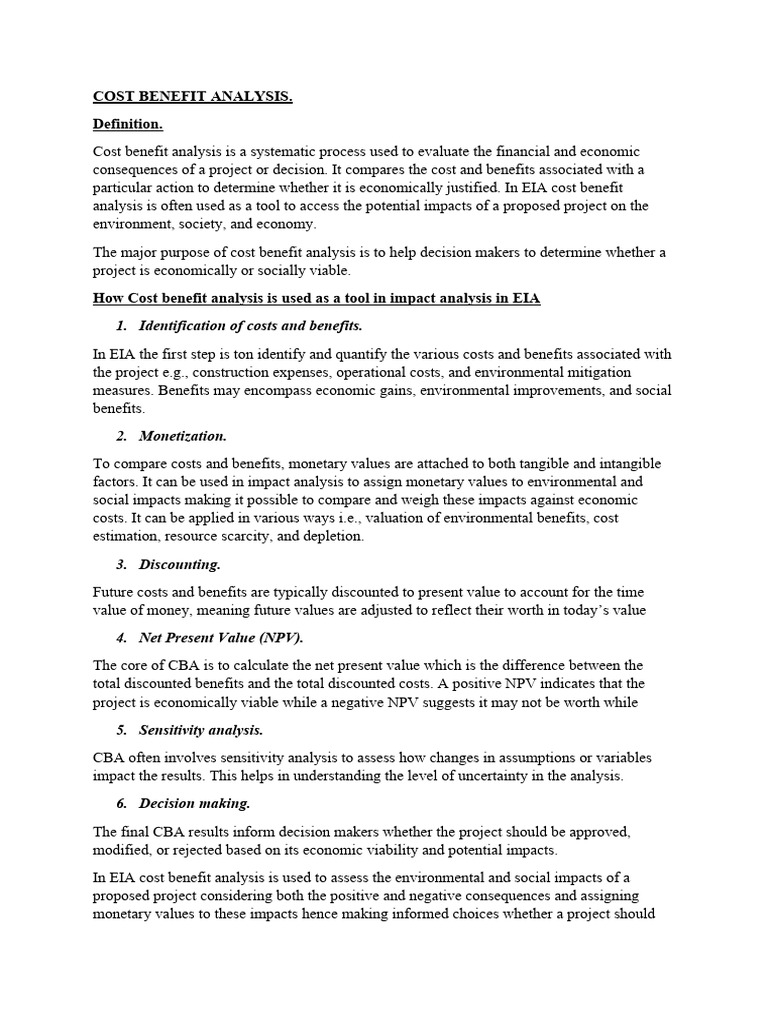 Group 8 Eia Assighnment | PDF | Cost–Benefit Analysis | Mining