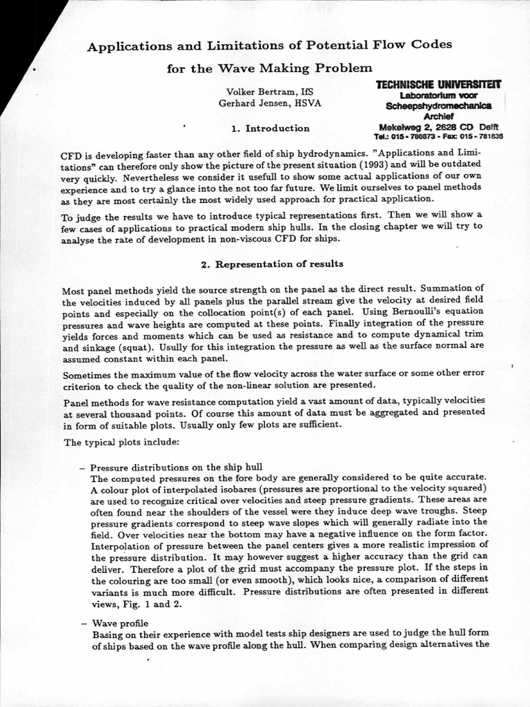 Applications and Limitations of Potential Flow Codes For The Wave ...