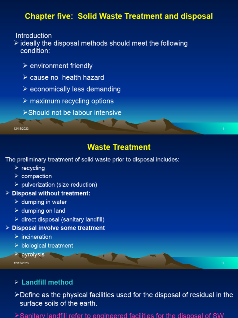 Chapter 5 - Waste Treatment and Disposal New1 | PDF | Waste Management ...