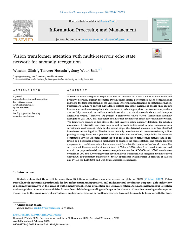 Vision Transformer Attention With Multi-Reservoir Echo State | PDF ...