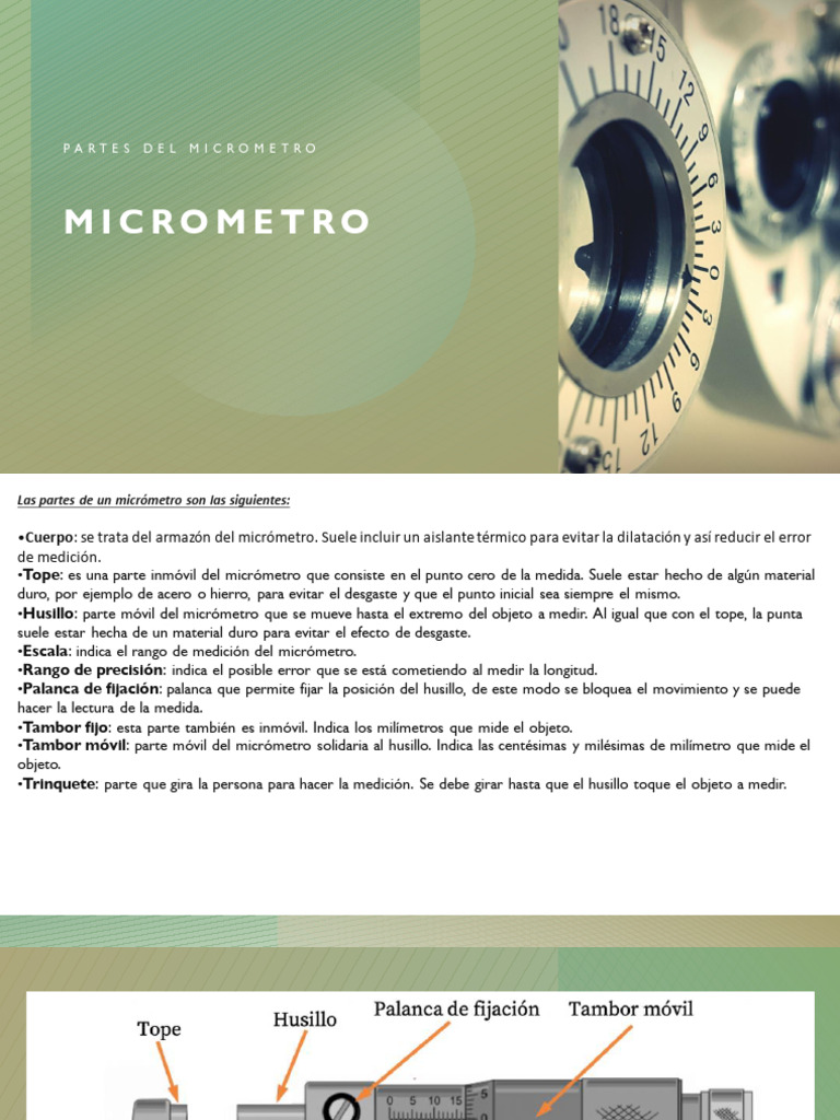 Partes Del Micrometro 2 | PDF