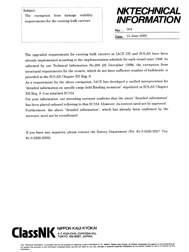 Class NK Flooding Scenario | PDF