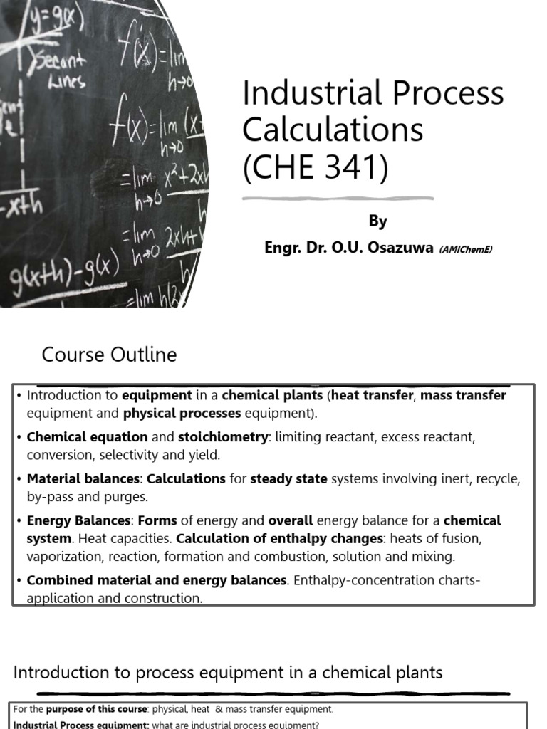 Industrial Process Calculations CHE 341 | PDF | Stoichiometry | Boiler