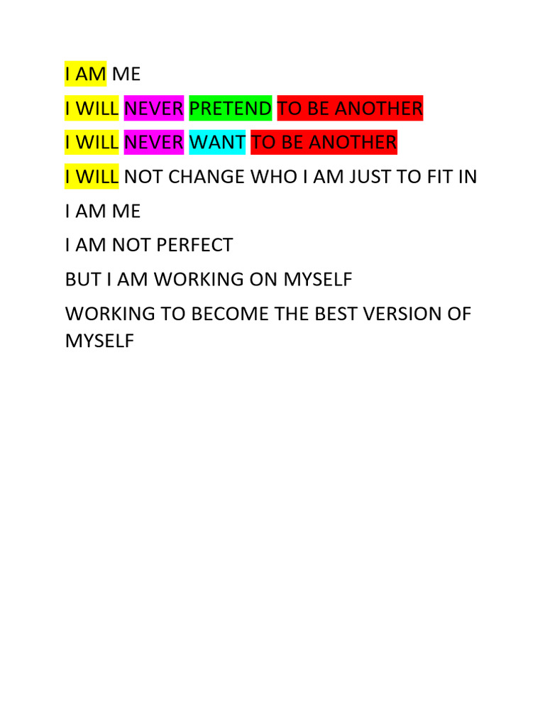 I Am Me | PDF