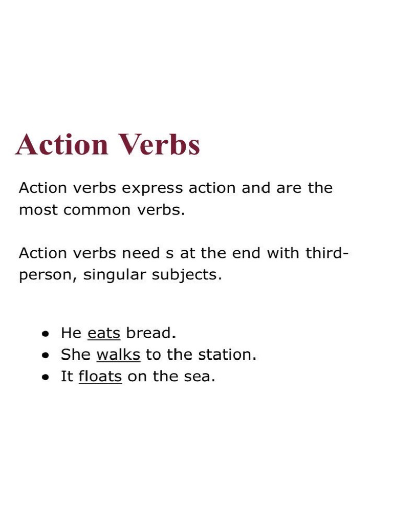 Action Verbs | PDF