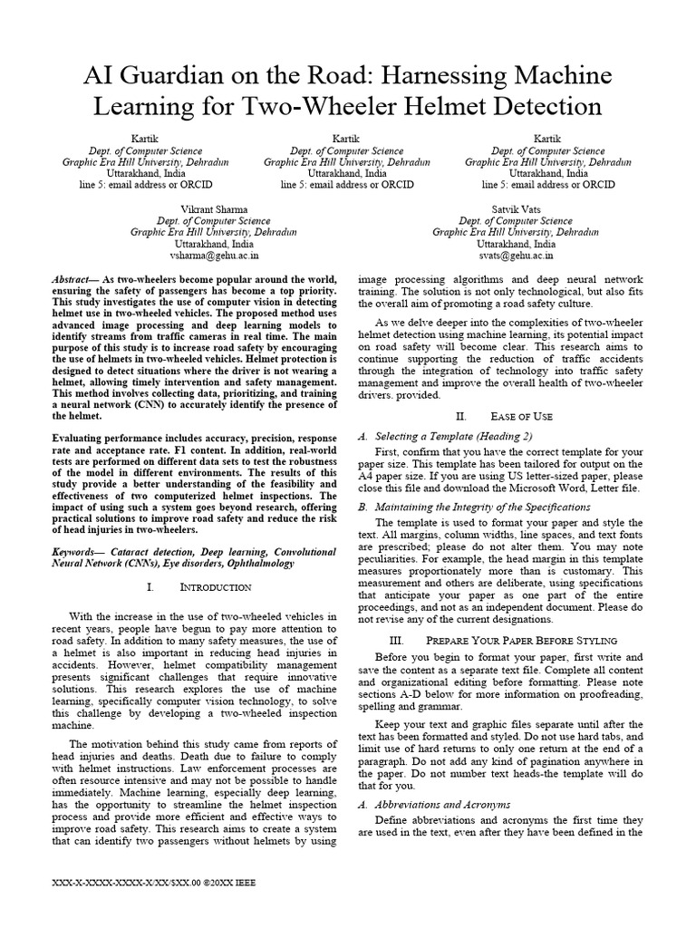 Helmet Detection V1 Pdf Deep Learning Bracket