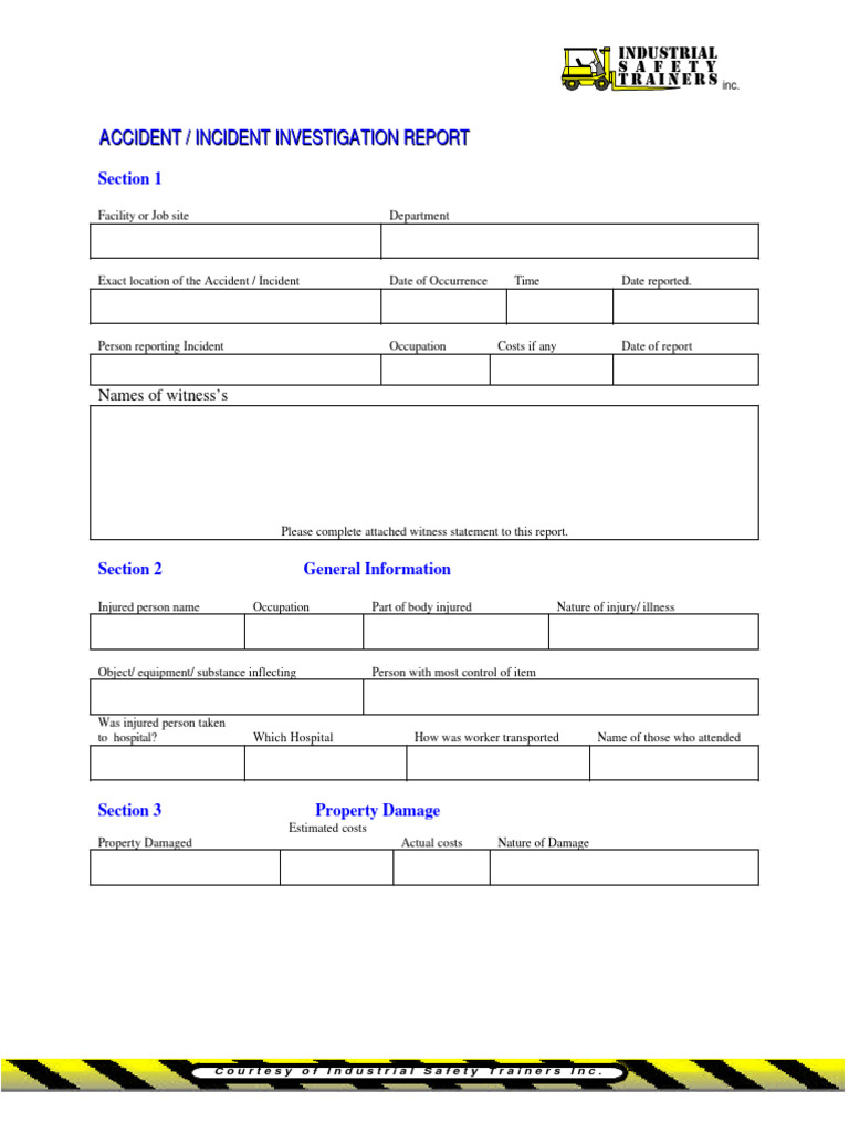 IST-Accident Investigation Form | PDF | Employment | Occupational ...