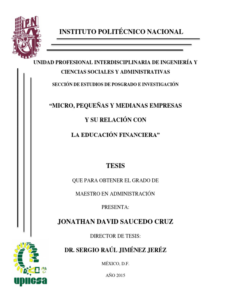Tesis - MiPyMEs y educación financiera IPN-UPIICSA | PDF | Pequeñas y ...