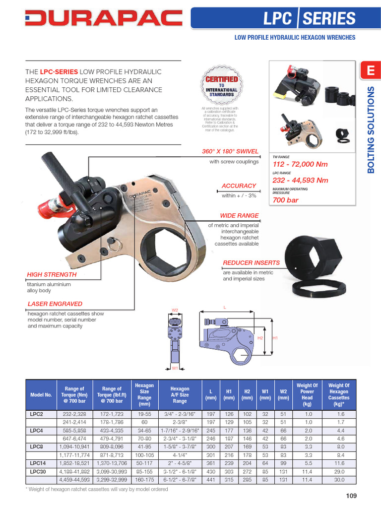 Torque Hidraulico Hexagonal LPC-Series | PDF | Manufactured Goods ...