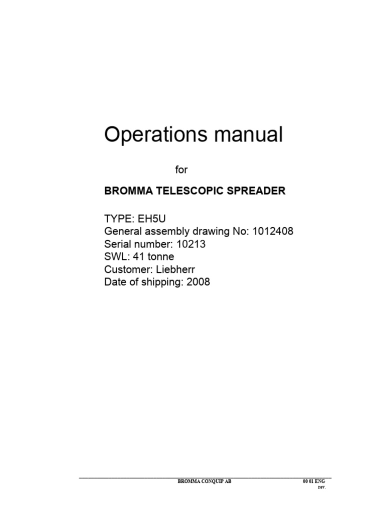 Spreader Bromma | PDF | Power Supply | Alternating Current