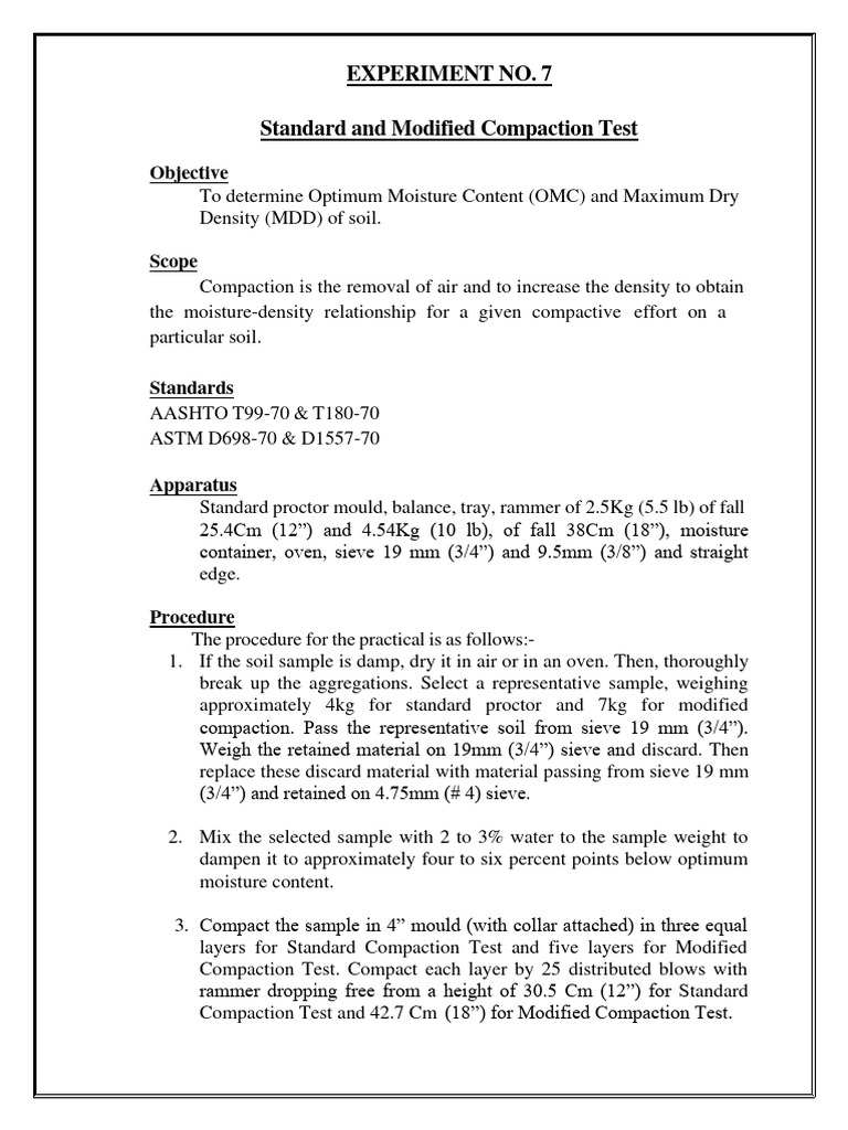 Soil Compaction Test Procedures and Results | PDF | Nature | Horticulture
