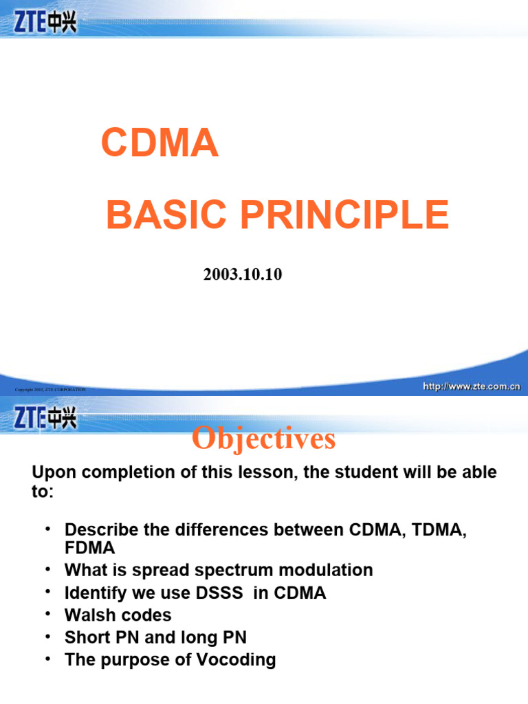 Cdma-Basic Principle | Download Free PDF | Channel Access Method | Cellular Network