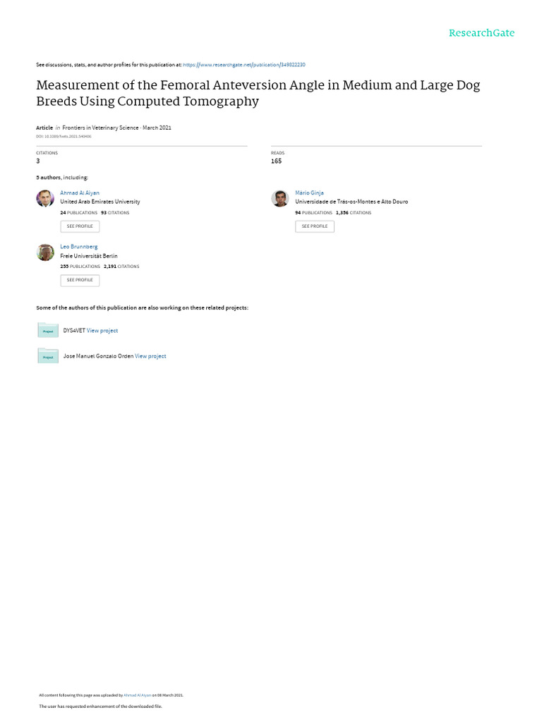 Anteversion Femoral | PDF | Hip | Ct Scan