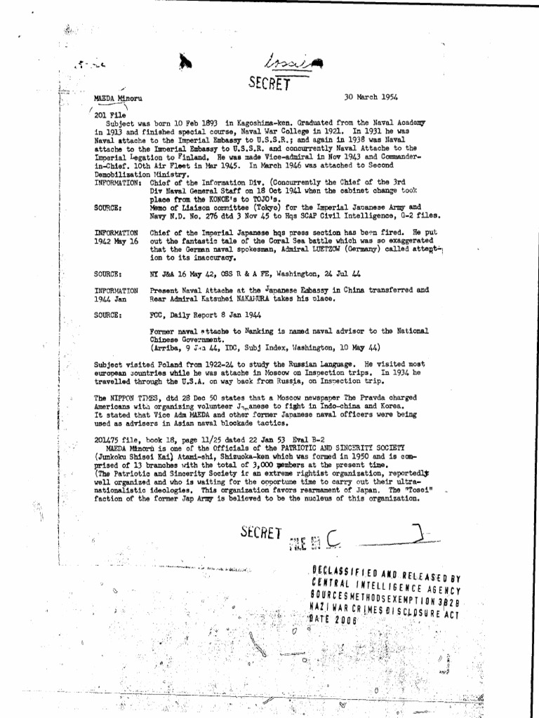 MAEDA, MINORU Reference | PDF | Military | National Security