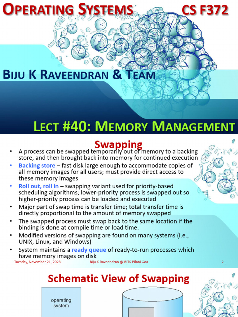Lec40 Memorymanagement | PDF | Computer Data | Computer Programming