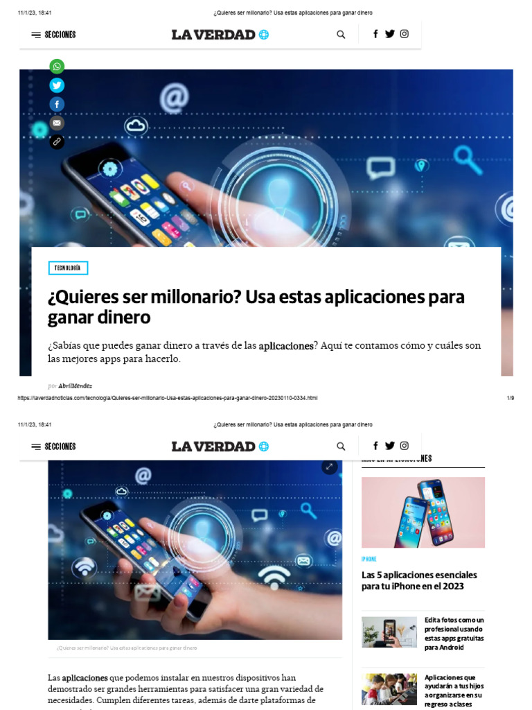¿Quieres Ser Millonario - Usa Estas Aplicaciones para Ganar Dinero | PDF | Aplicación movil ...