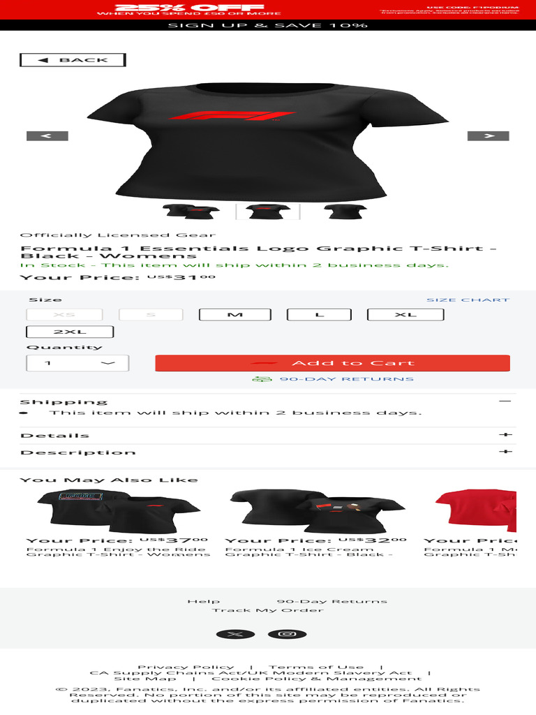 Formula 1 Essentials Logo Graphic T-Shirt - Black - Womens | PDF