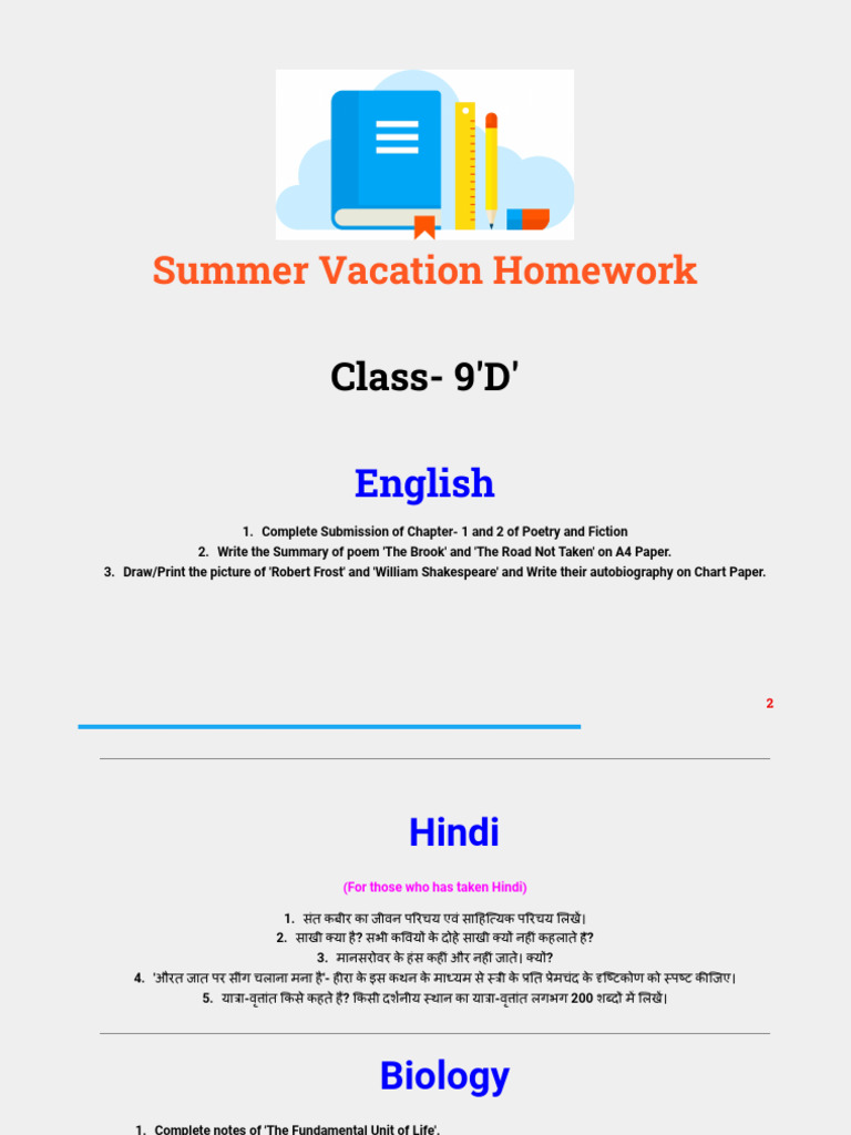 Summer Vacation Homework -1 | PDF | Temperature | Water