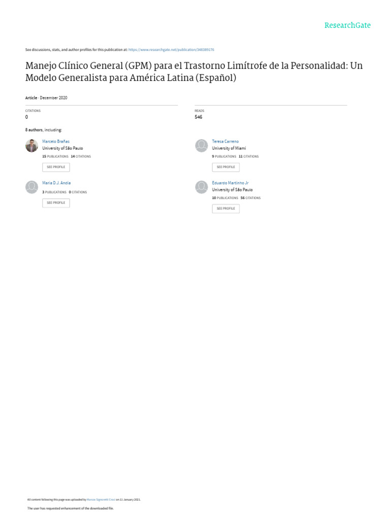 Manejo Clínico General (GPM) para El Trastorno Limítrofe de La ...