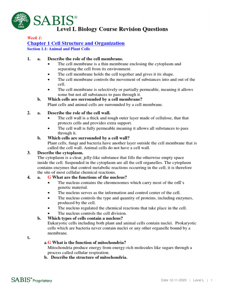2324 Level L (Gr10 UAE - GULF) Biology Course Questions Solutions | PDF ... 2324 Level L (Gr10 UAE - GULF) Biology Course Questions Solutions | PDF ...