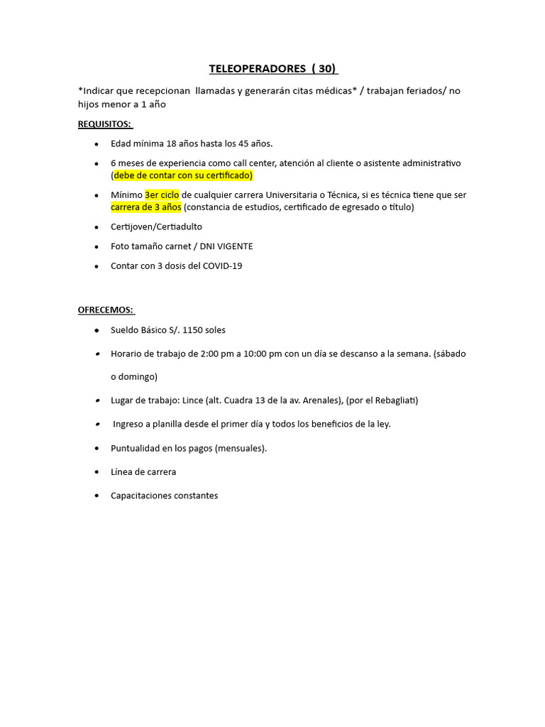 TELEOPERADORES | PDF