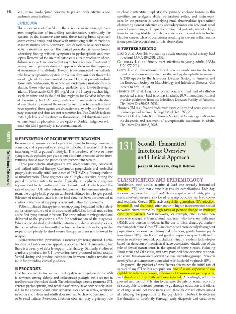131 - Sti | PDF | Sexually Transmitted Infection | Urinary Tract Infection