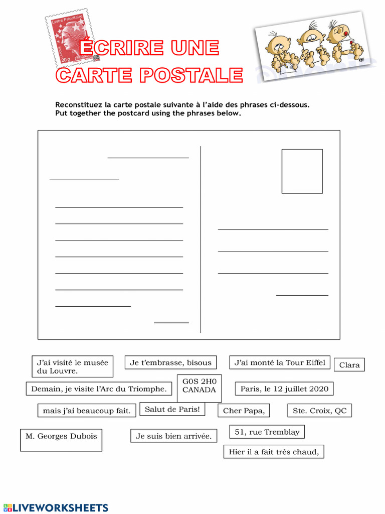 La carte postale expression écrite | PDF